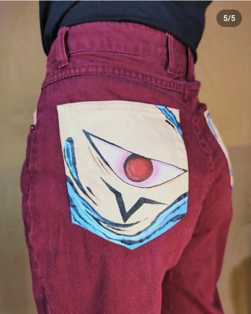 JUJUTSU KAISEN HAND PAINTED PANTS, Women's Fashion, Bottoms, Jeans on ...