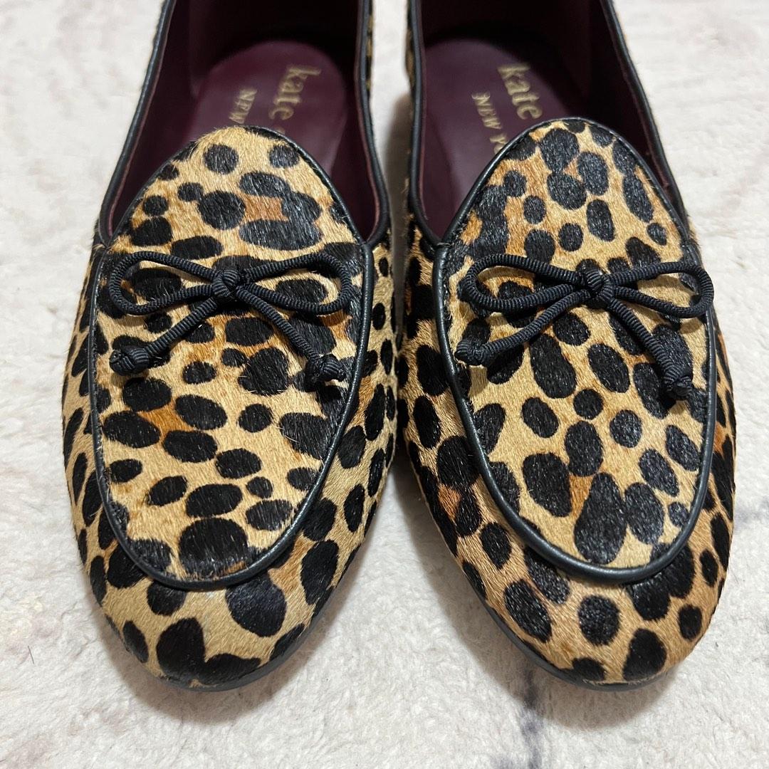 KATE SPADE Leopard-Print Leather Loafers, Women's Fashion, Footwear ...