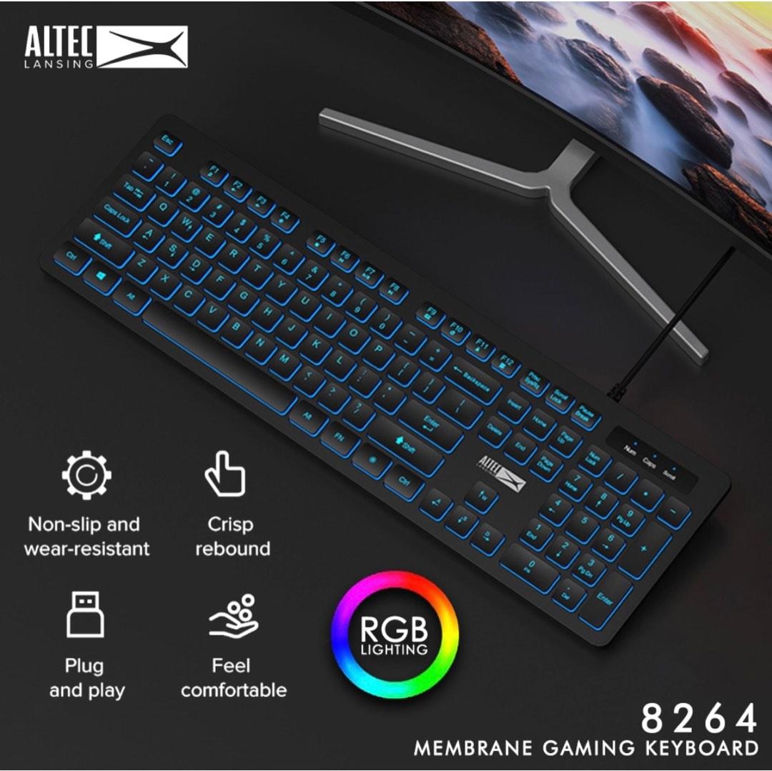 Keyboard Gaming Membrane Altec Lansing ALGK-8264 - LED RGB Backlight ...