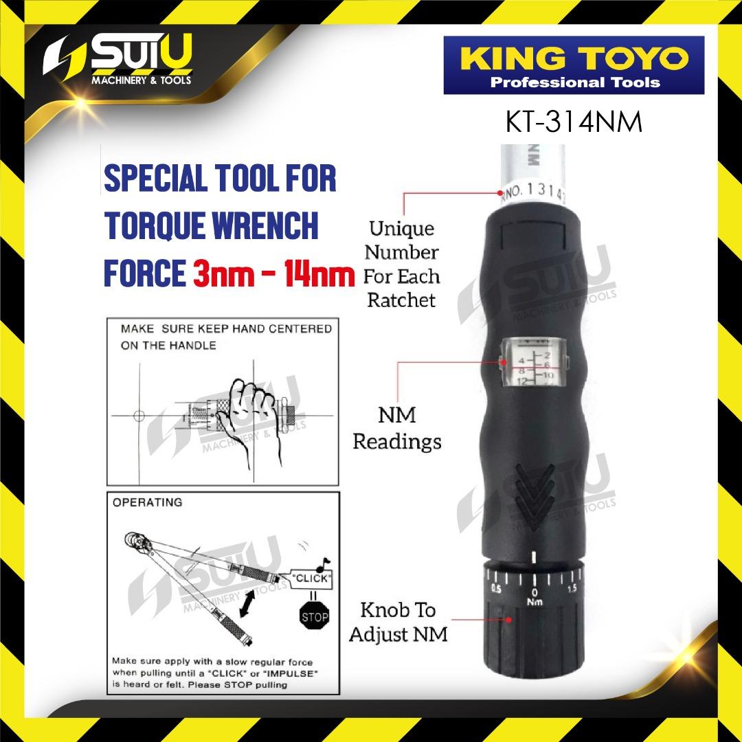 KING TOYO KT-314NM / KT314NM3~14NM 1/4" Ratchet Torque Wrench Set, Auto Accessories on Carousell