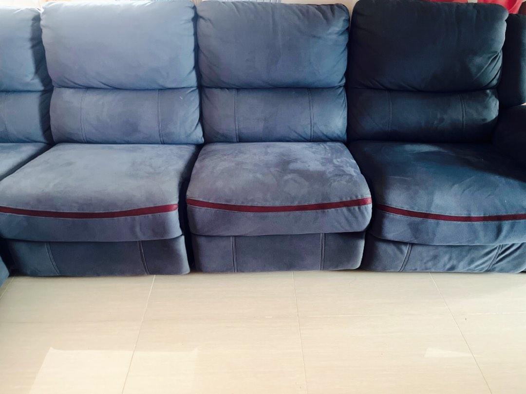 L Shaped Sofa (4 Seater with 1 extendable leg rest), Furniture & Home ...