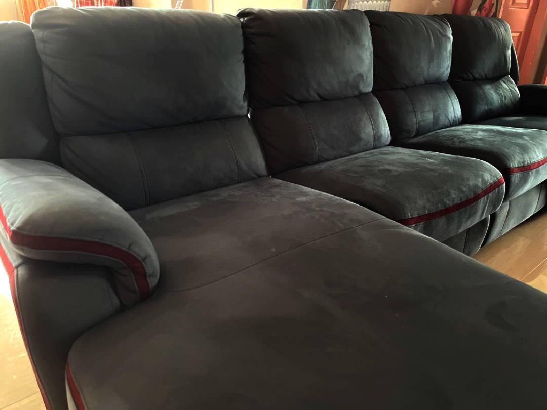 L Shaped Sofa (4 Seater with 1 extendable leg rest), Furniture & Home ...