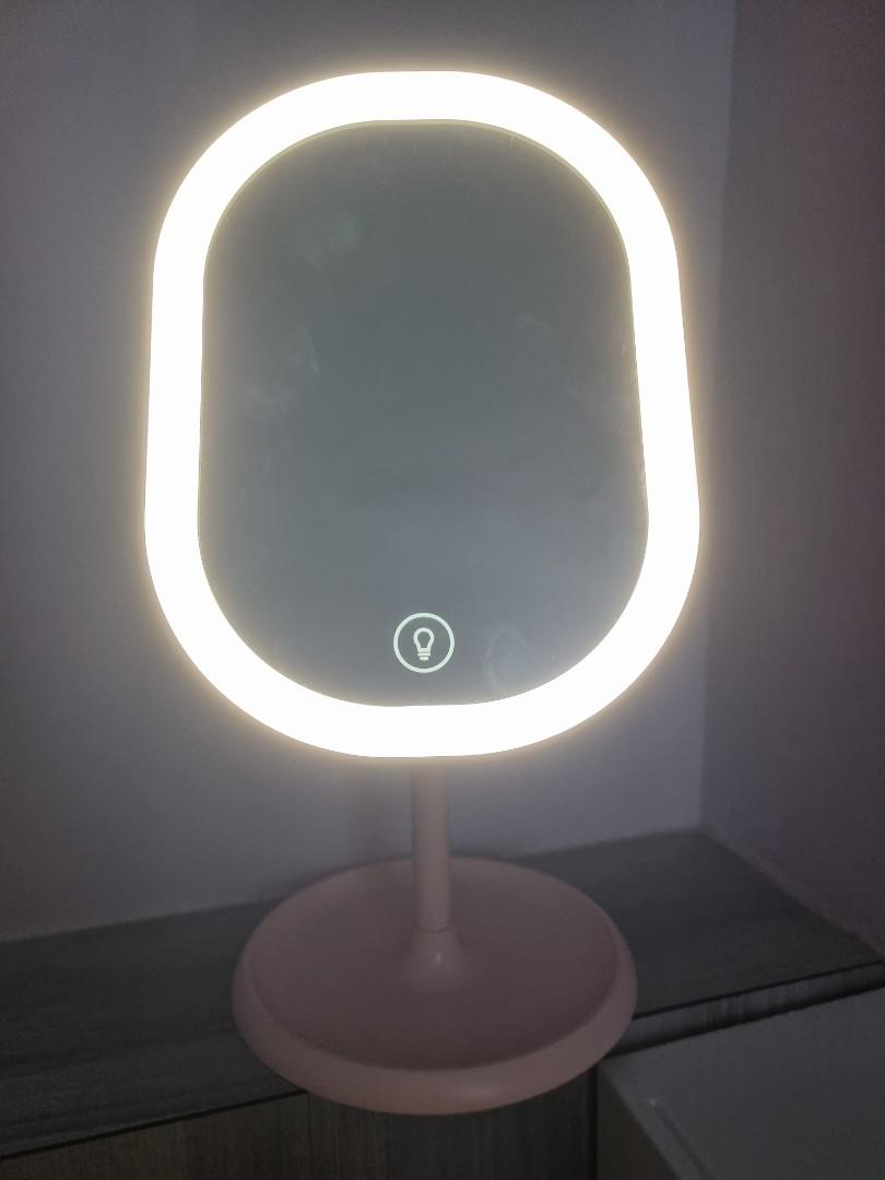 LED table mirror, Furniture & Home Living, Home Decor, Mirrors on Carousell