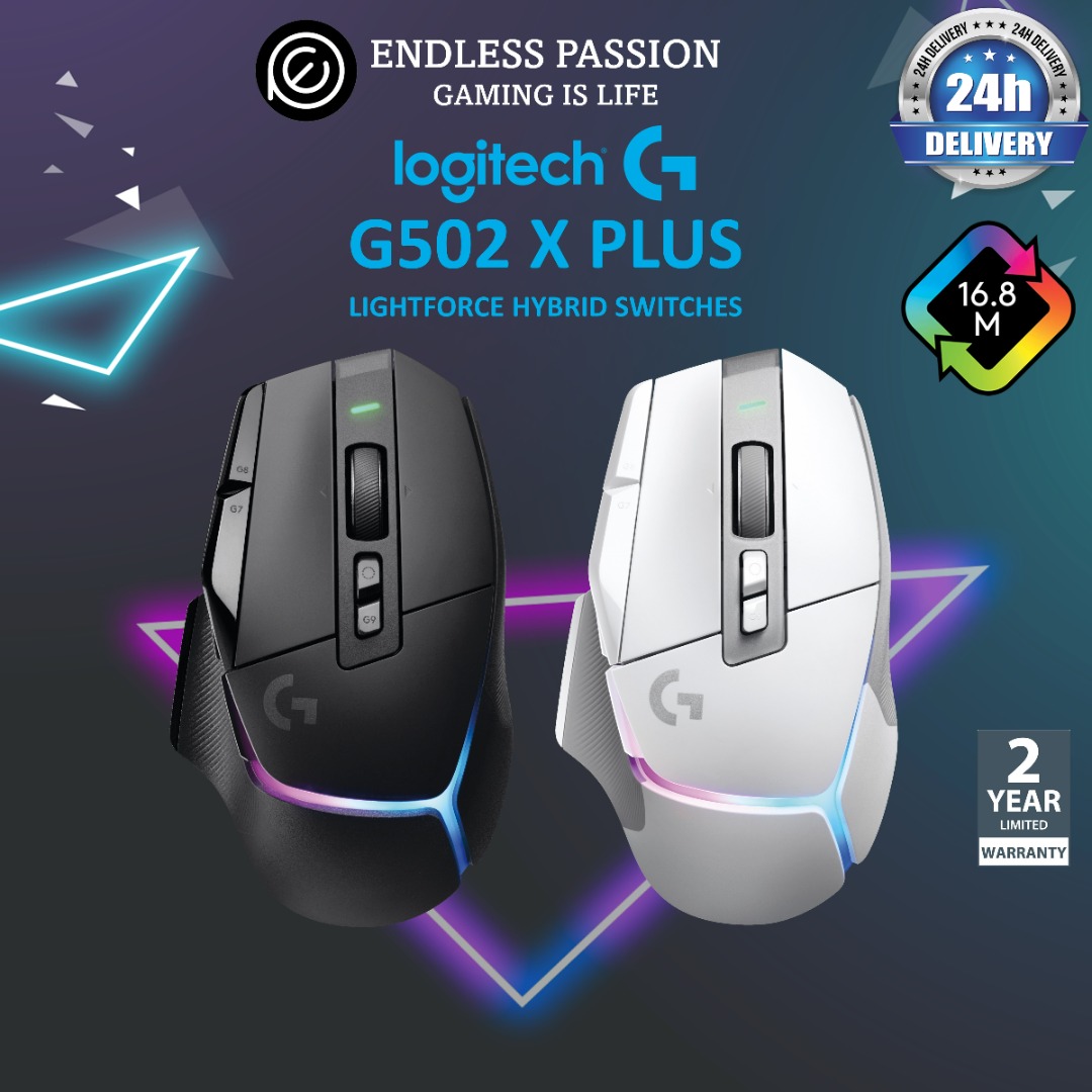 Logitech G502 X Plus Lightspeed Wireless Gaming Mouse, Computers & Tech ...