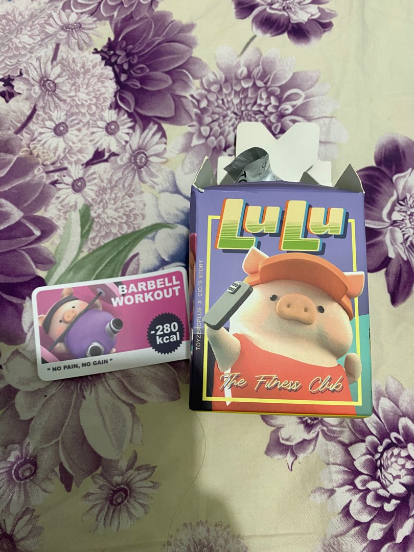 LuLu 豬運動系列 barbell workout, 興趣及遊戲, 收藏品及紀念品, 明星周邊 - Carousell