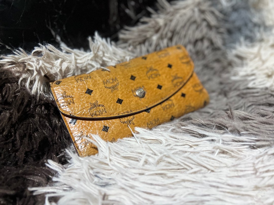 MCM Long Wallet Cognac, Luxury, Bags & Wallets on Carousell