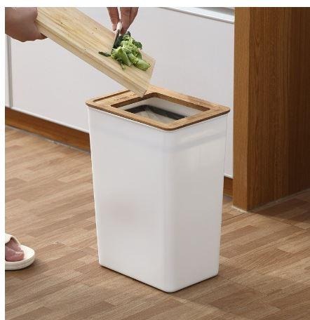 MINIMALISTIC AESTHETIC SOLID COLOUR DUSTBIN/WOODEN LID DUSTBIN/ KITCHEN ...