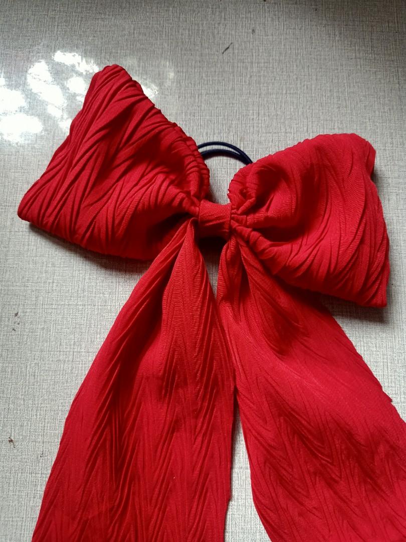 NAMI'S | RED Ribbon Ponytail, Women's Fashion, Watches & Accessories ...