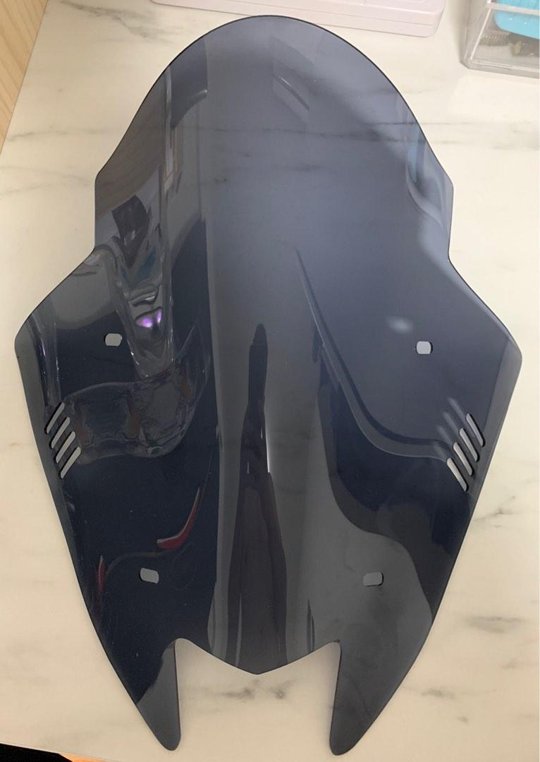 Nmax V2 Visor with shark fin (smoked), Motorcycles, Motorcycle ...