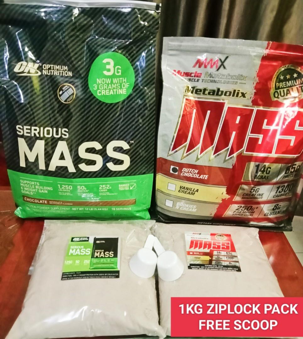 On Serious Mass And Mmx Mass 1kg Pack Weight Gain Protein Health And Nutrition Health Supplements
