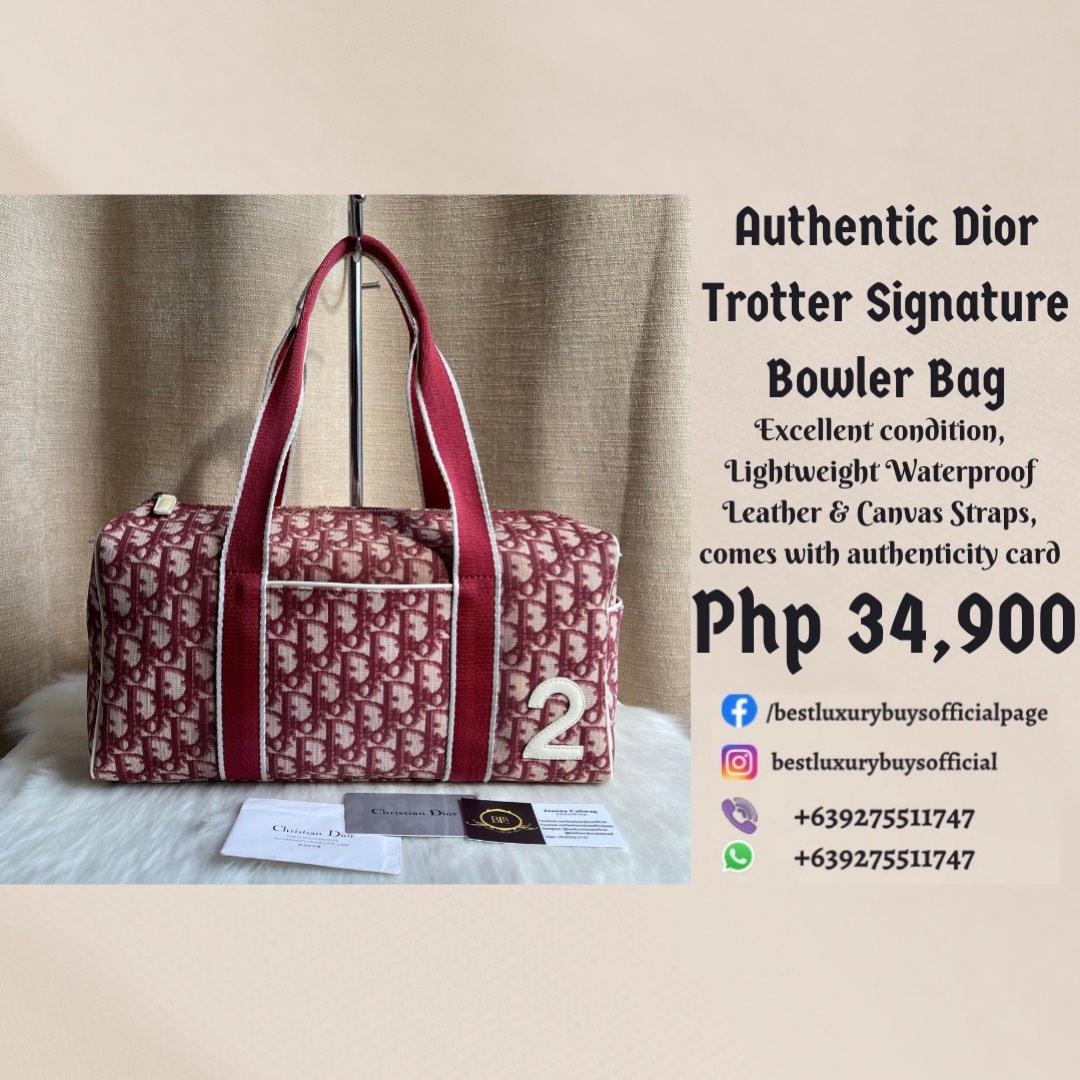 Onhand Authentic Christian Dior Trotter Signature Bowler Bag, Luxury ...