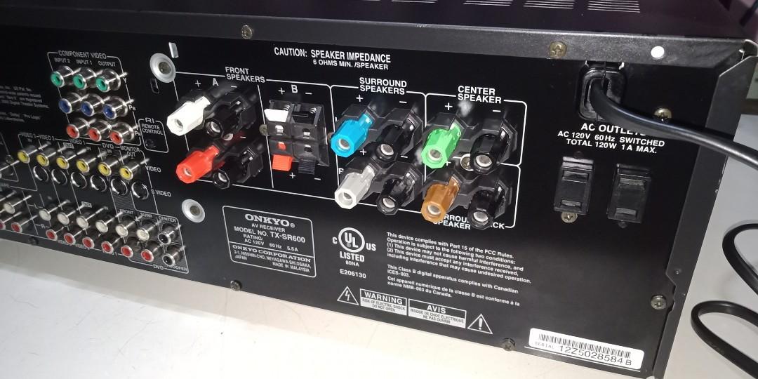 Onkyo TX-SR600 6.1 Av Receiver, Audio, Soundbars, Speakers & Amplifiers ...