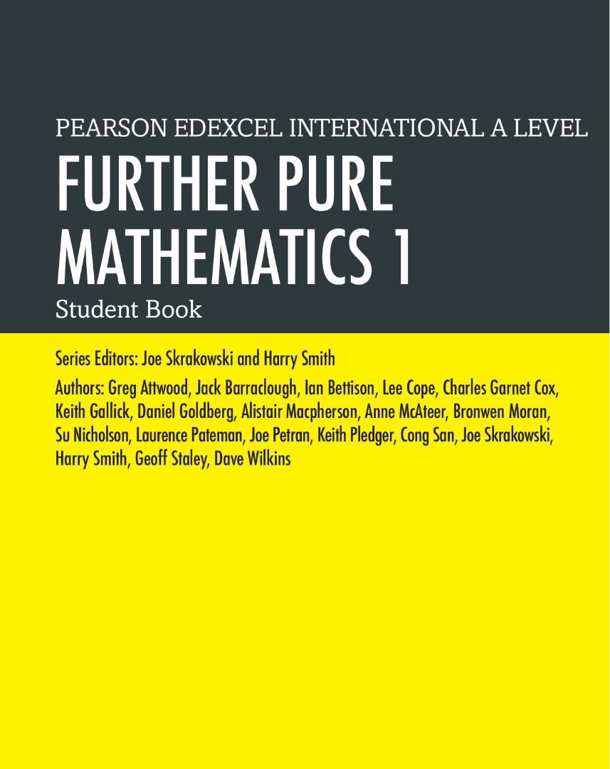 Pearson Edexcel International A Level Mathematics Further Pure Mathematics 1,, 興趣及遊戲, 書本 & 文具 ...