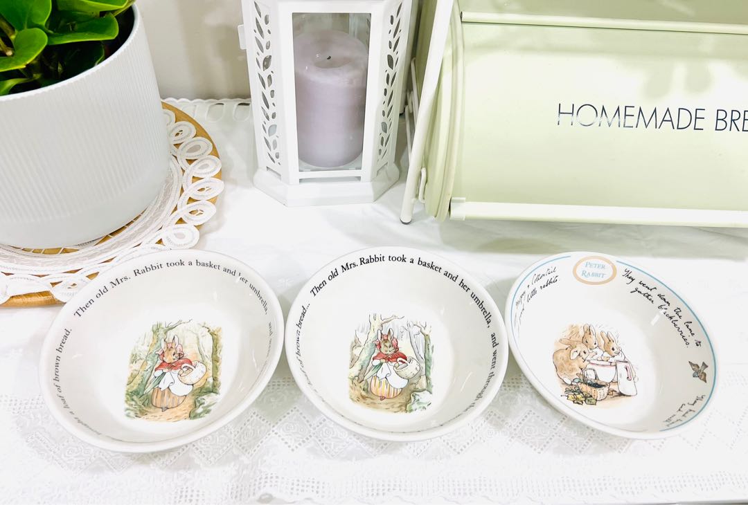 Peter Rabbit Wedgwood bowl set, Furniture & Home Living, Kitchenware ...