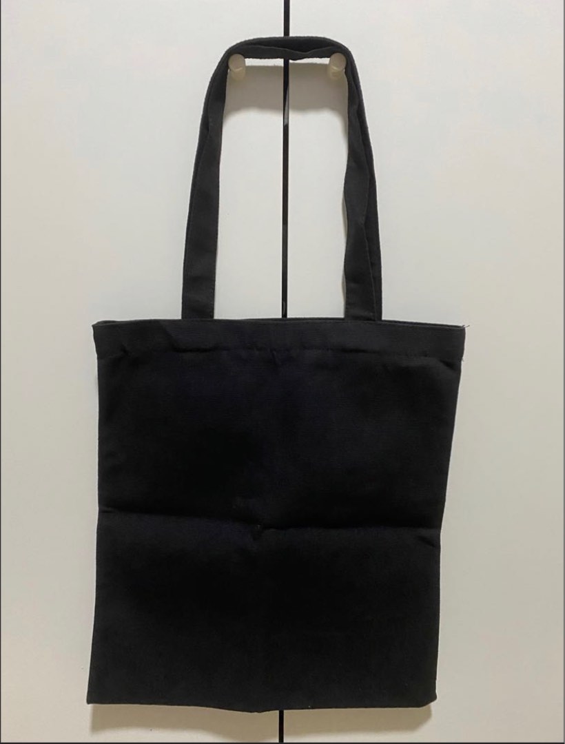 Plain Black Tote Bag, Women's Fashion, Bags & Wallets, Tote Bags on ...