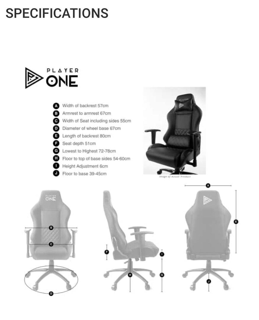 Player One Ghost Gaming Chair, Furniture & Home Living, Office ...