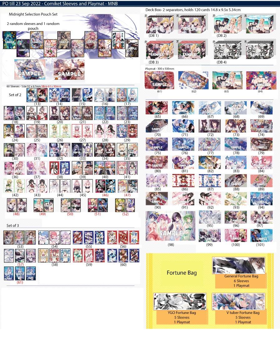 [PO till 23 Sep 2022] Comiket Hololive Genshin Fate Yugioh YGO FGO ...