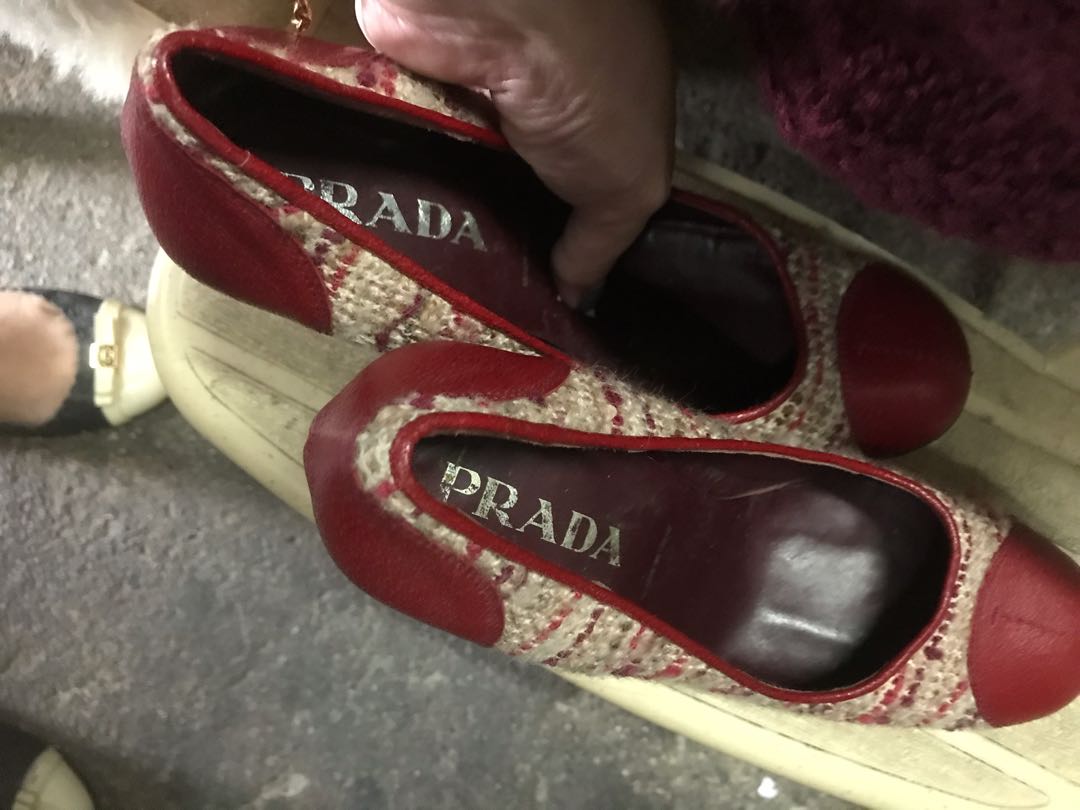 Prada tweed red pumps, Women's Fashion, Footwear, Heels on Carousell