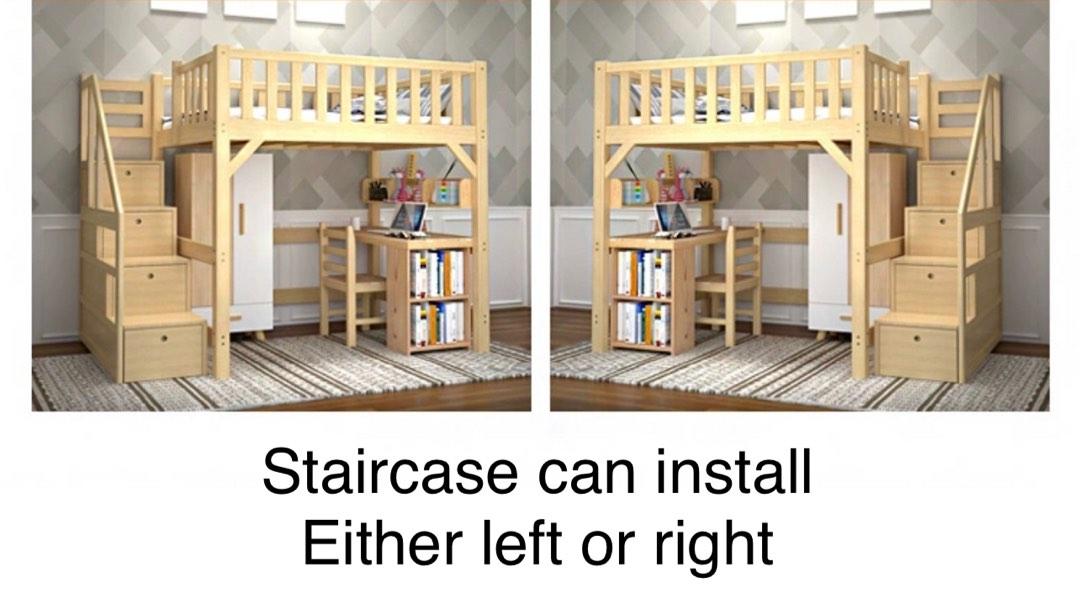 Preorder loft bed with staircase , elevated bed , staircase bed ...