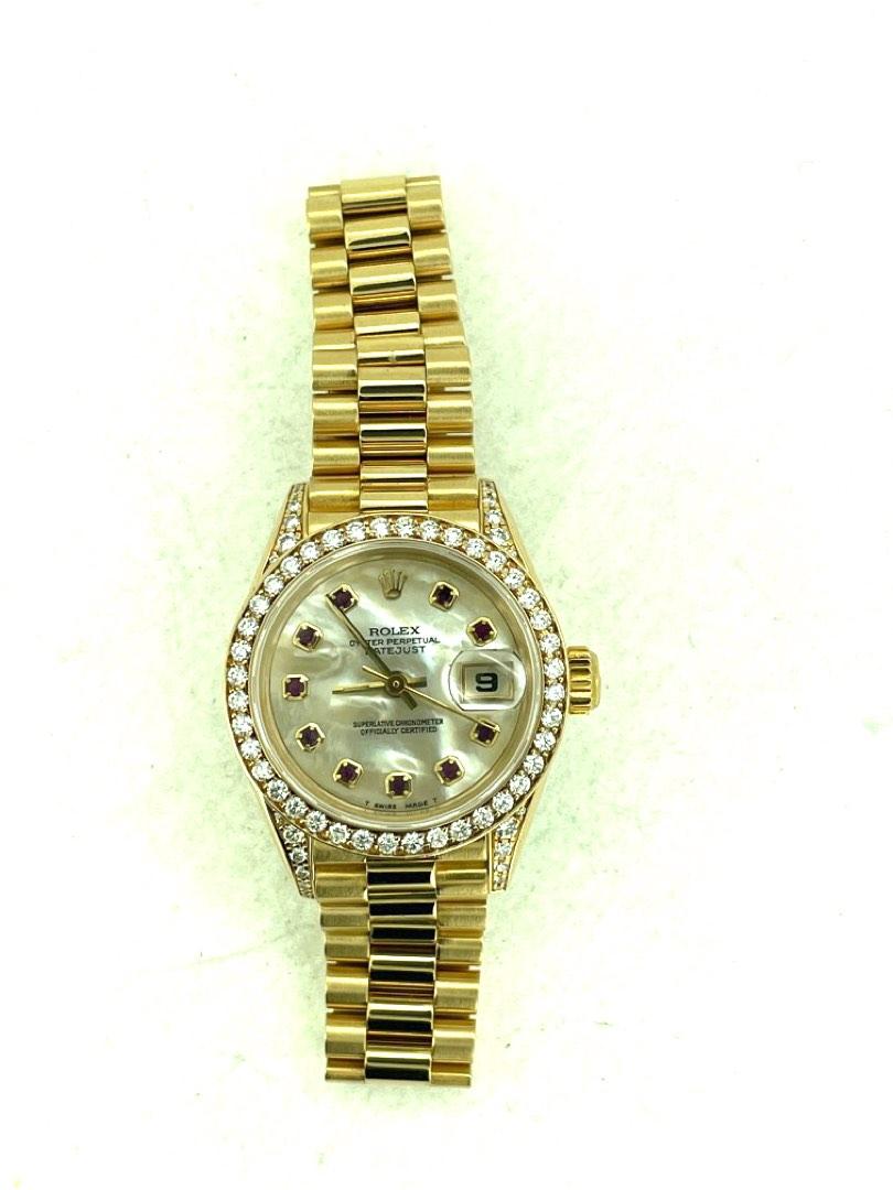 Rolex Lady Datejust 69158 (Factory Ruby dial & diamond bezel), Luxury ...