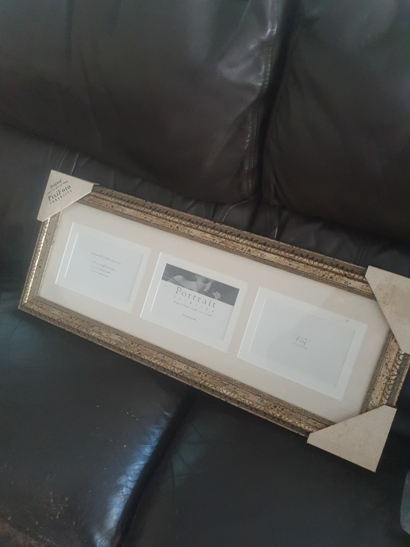 Rustic look picture frame for 3 portraits, Furniture & Home Living ...