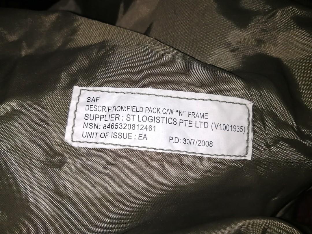 SAF Field Pack Old-Gen, Sports Equipment, Hiking & Camping on Carousell