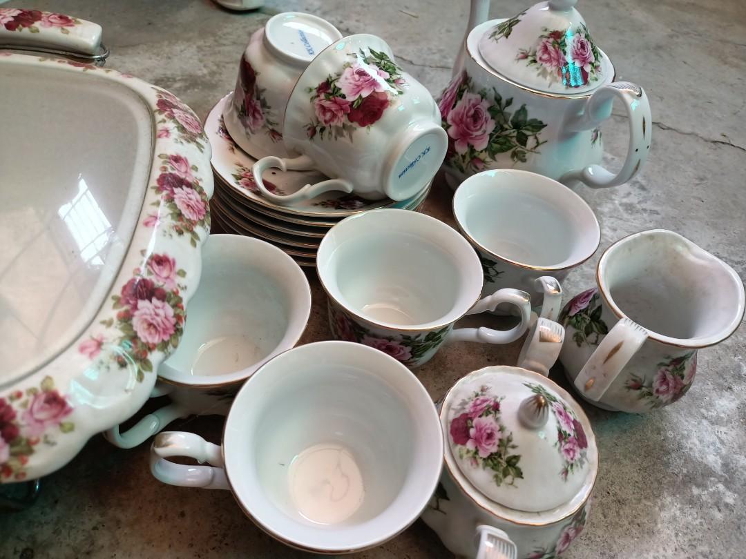 set pinggan / set cawan, Furniture & Home Living, Kitchenware ...