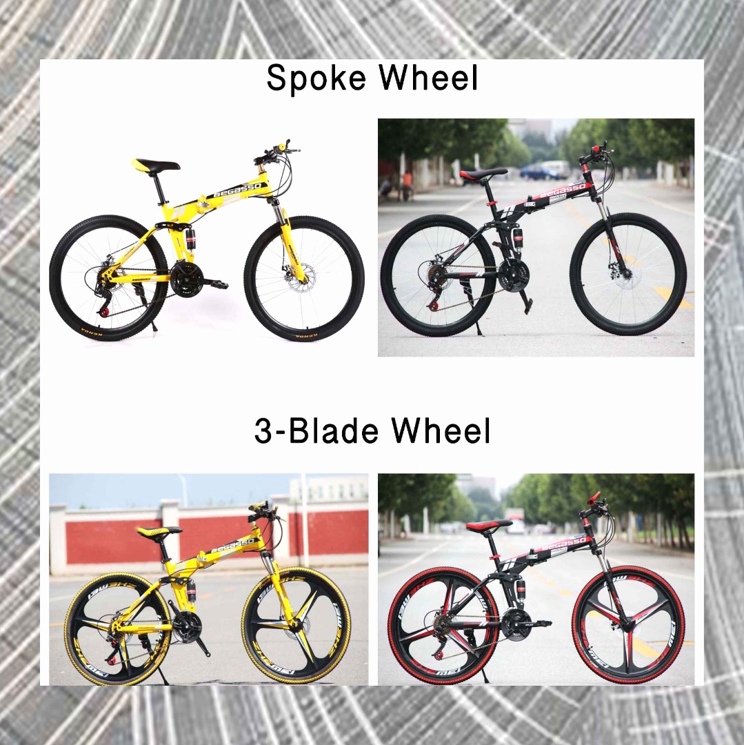 Shimano Gear! Begasso 26" Foldable Mountain Bike w Disc Brake 26 Inch ...