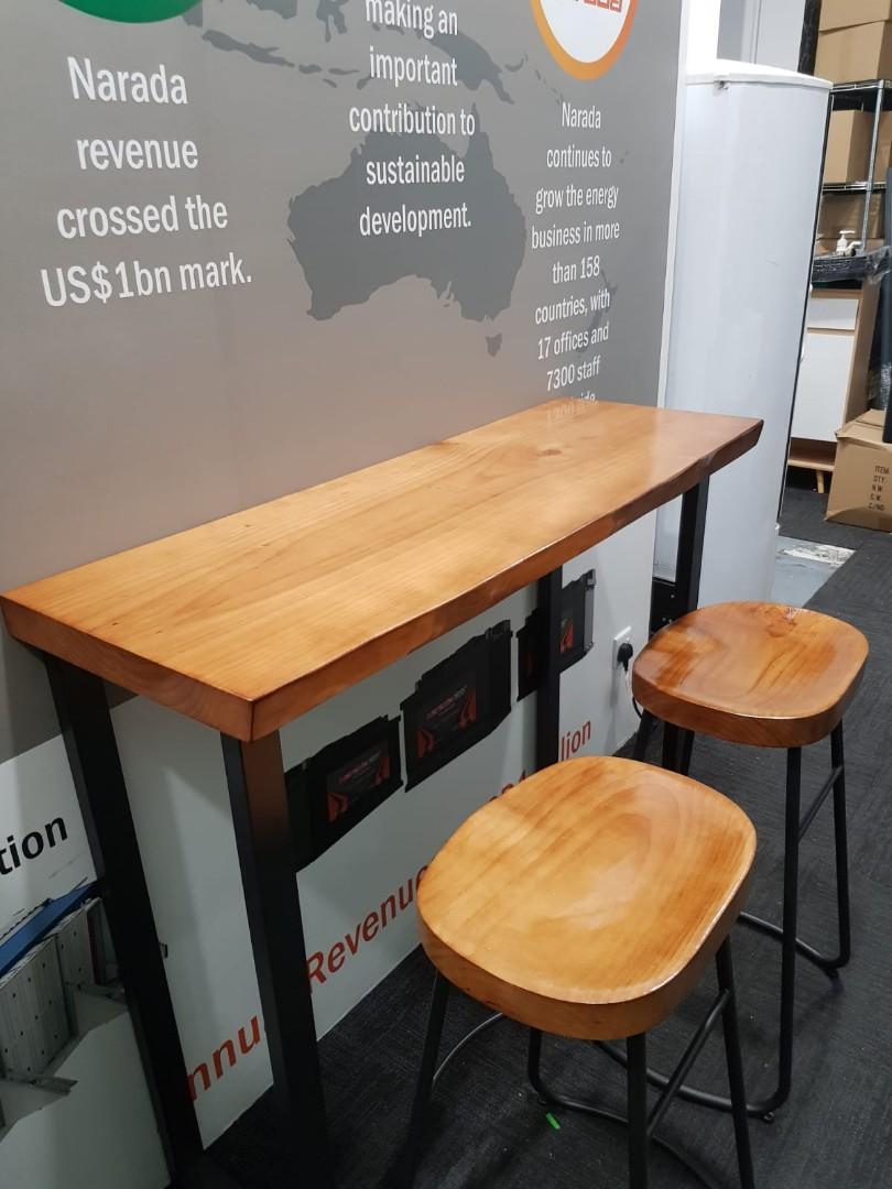 [Last Unit] Showroom Set Bar Table Solid Wood High Foot Nordic Bar ...