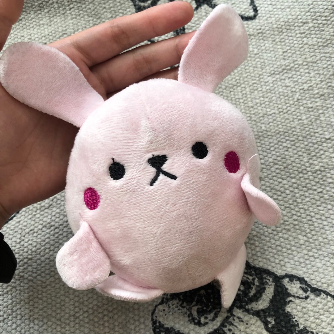 Small Cute Light Pink Round Bunny Rabbit - Fluffy floofy Stuffed Toy ...