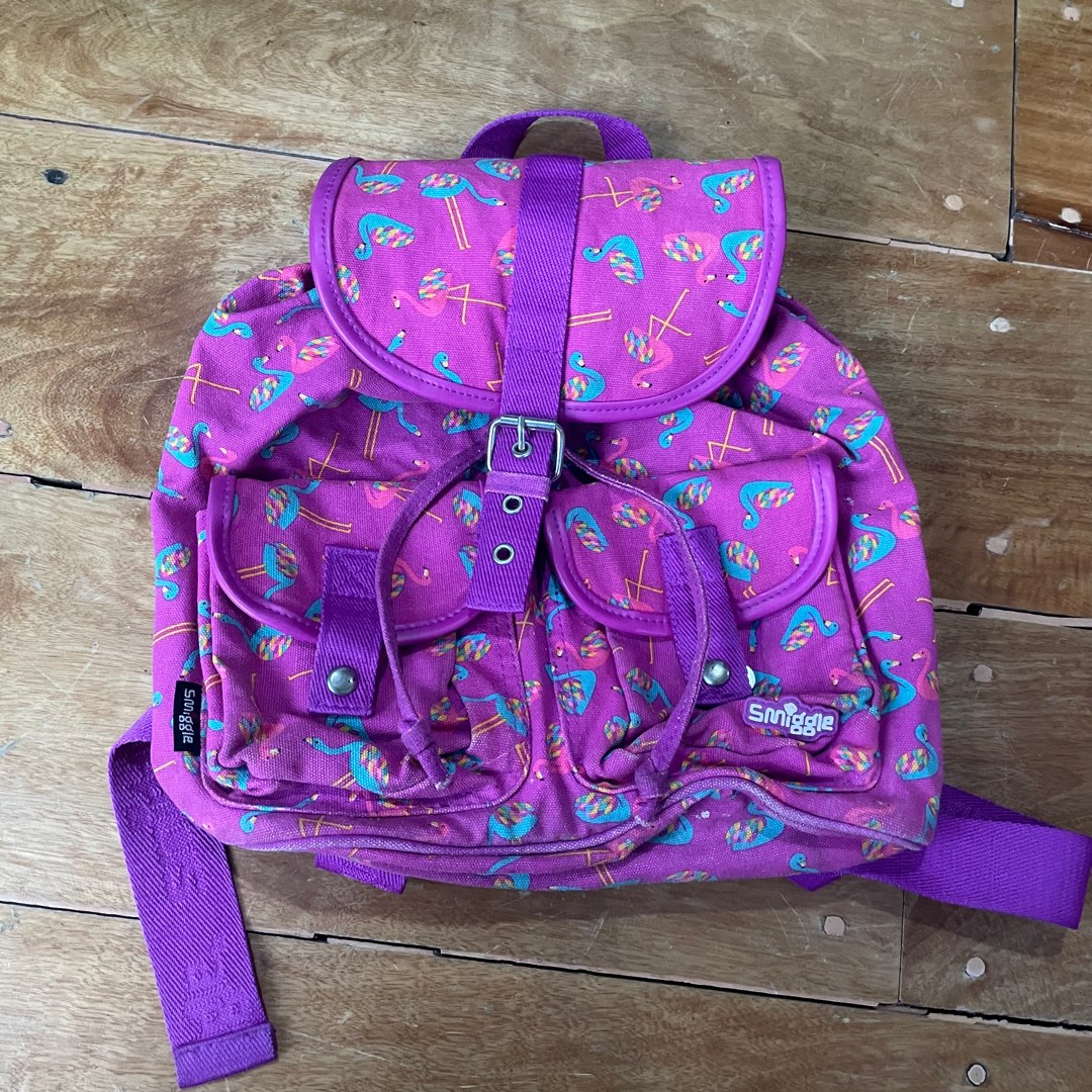 Smiggle Go Girl Backpack Flamingo, Babies & Kids, Babies & Kids Fashion ...
