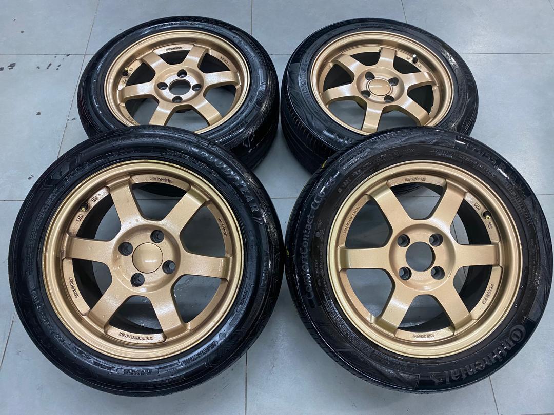 Sport Rim TE37 15x7jj pcd100 et35, Auto Accessories on Carousell