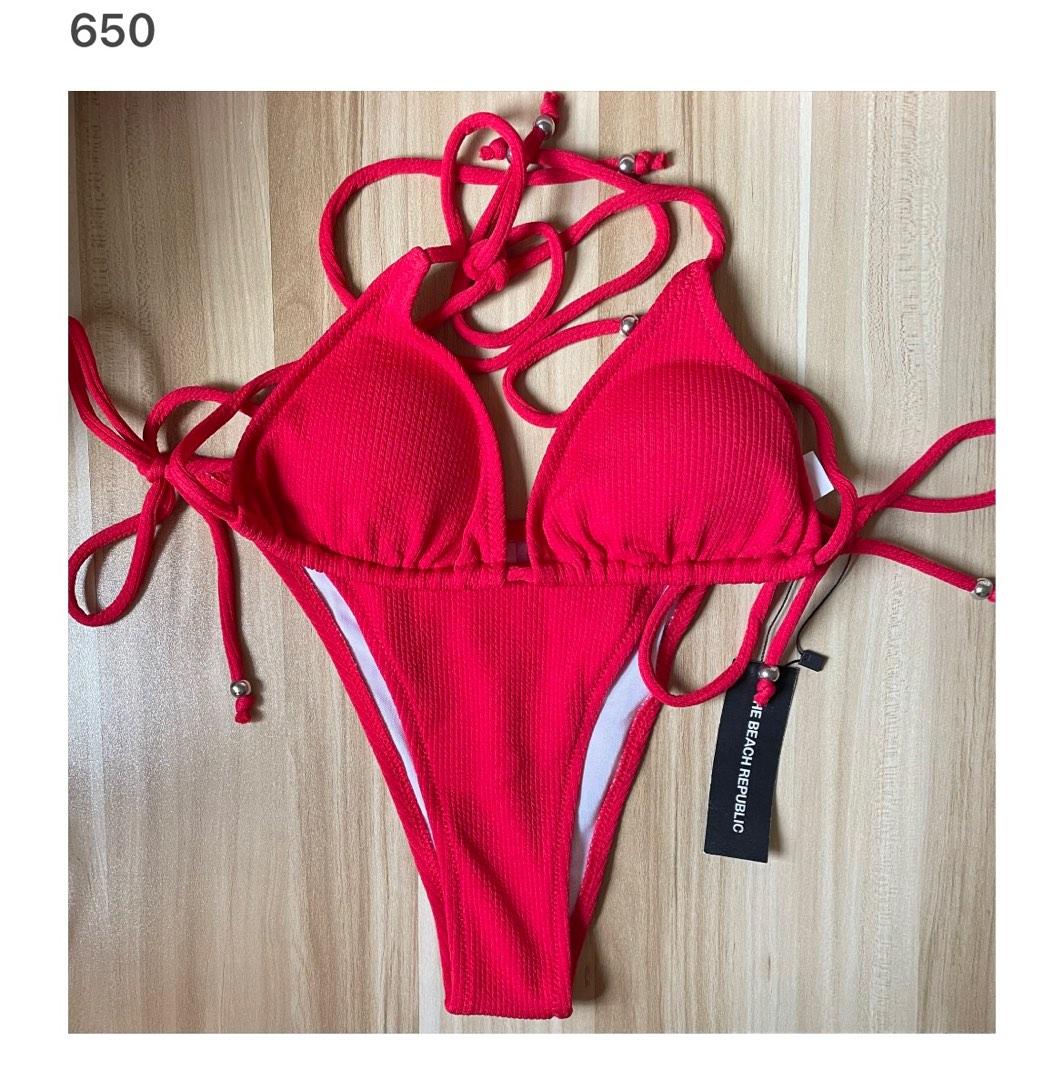 The Beach Republic red triangle bikini, Women's Fashion, Swimwear ...