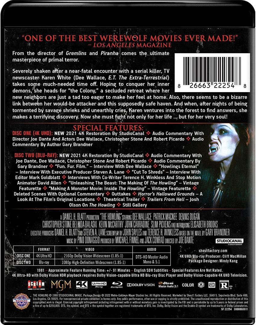 The Howling - Collector's Edition 4K Ultra HD + Blu-ray [4K UHD ...