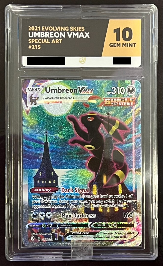 Umbreon VMax Evolving Skies ACE 10 - Alternate Art, Hobbies & Toys ...