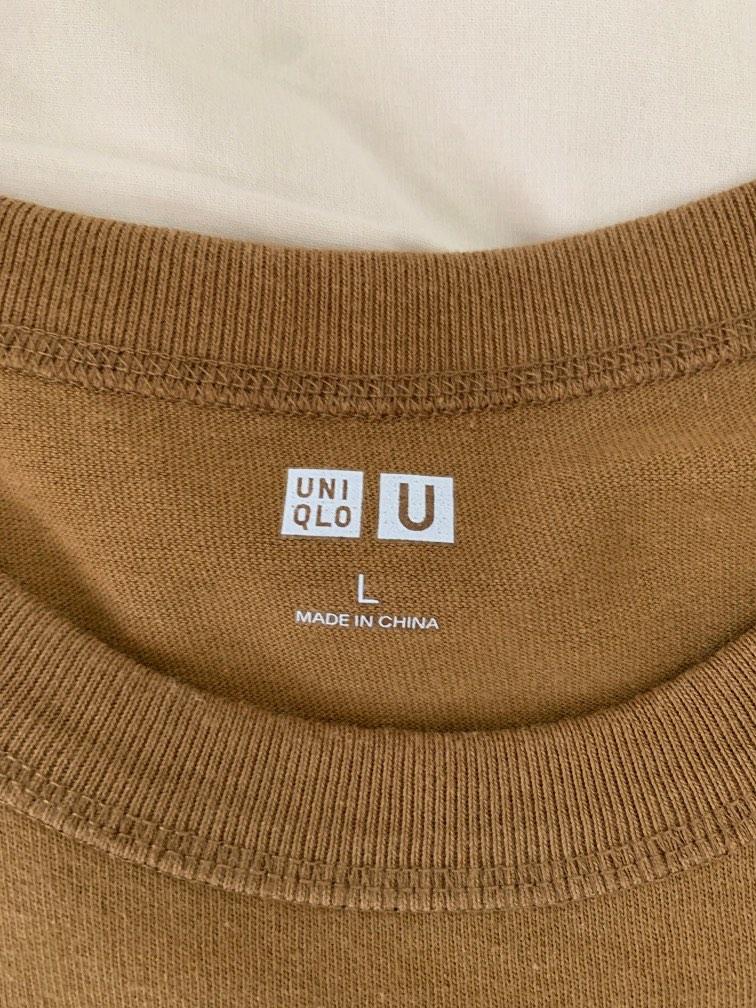 Uniqlo Basic Tee L size Brown, Men's Fashion, Tops & Sets, Tshirts & Polo Shirts on Carousell
