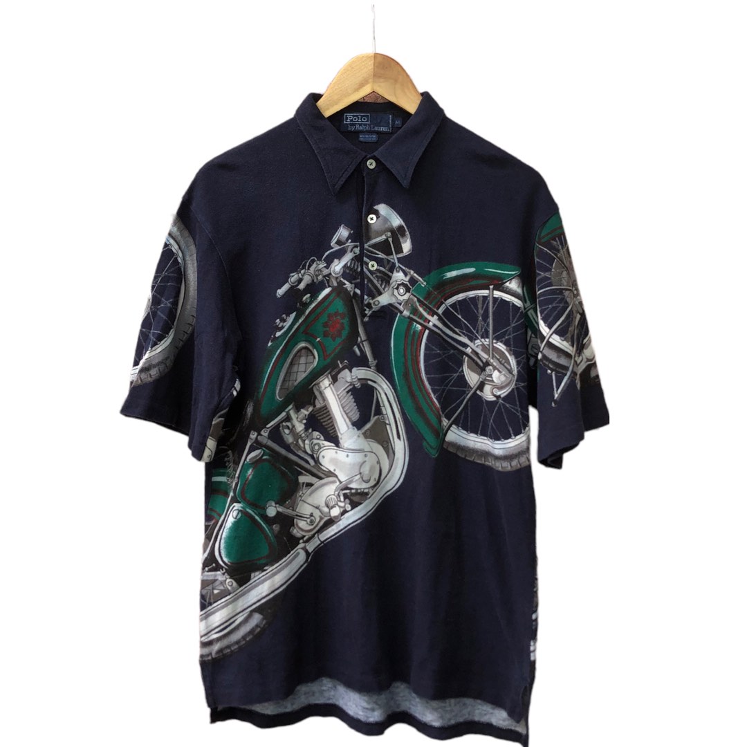 Vintage Ralph Lauren Motorcycle Polo(RARE), Men's Fashion, Tops & Sets ...