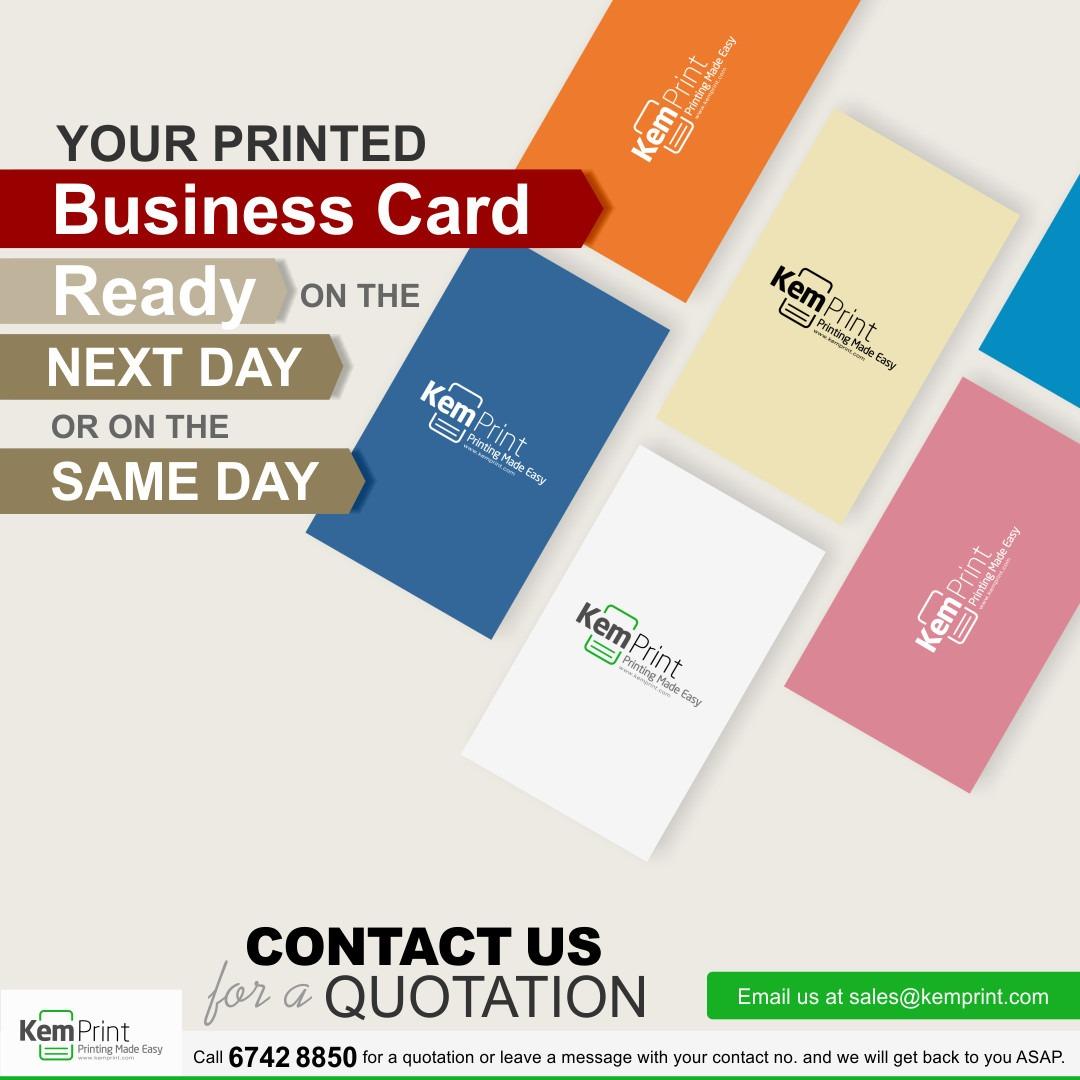 Your Printed Business Card Ready on the Next Day or Same Day. Print ...