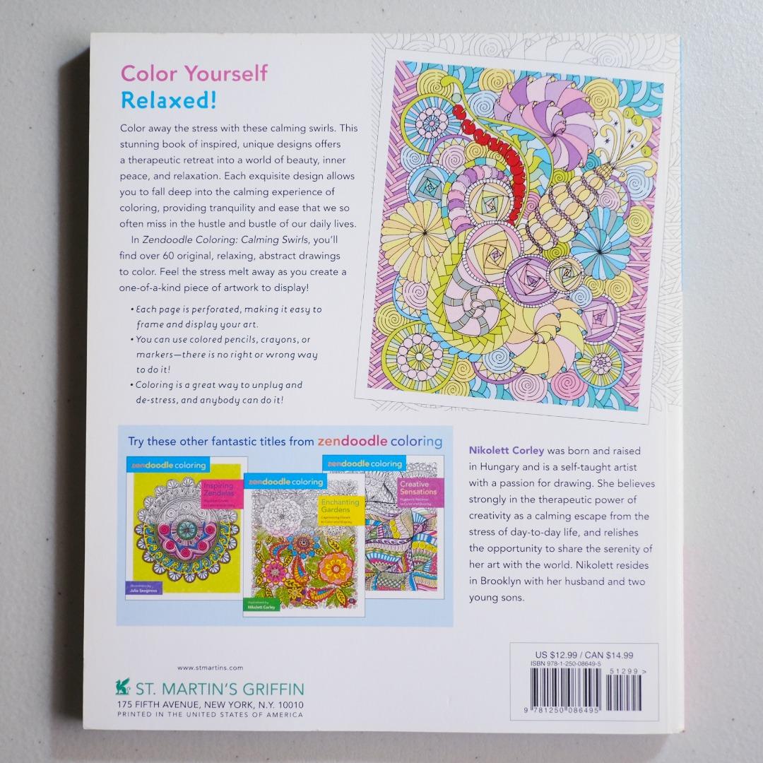 Zen Doodle Coloring Calming Swirls, Hobbies & Toys, Stationary & Craft ...