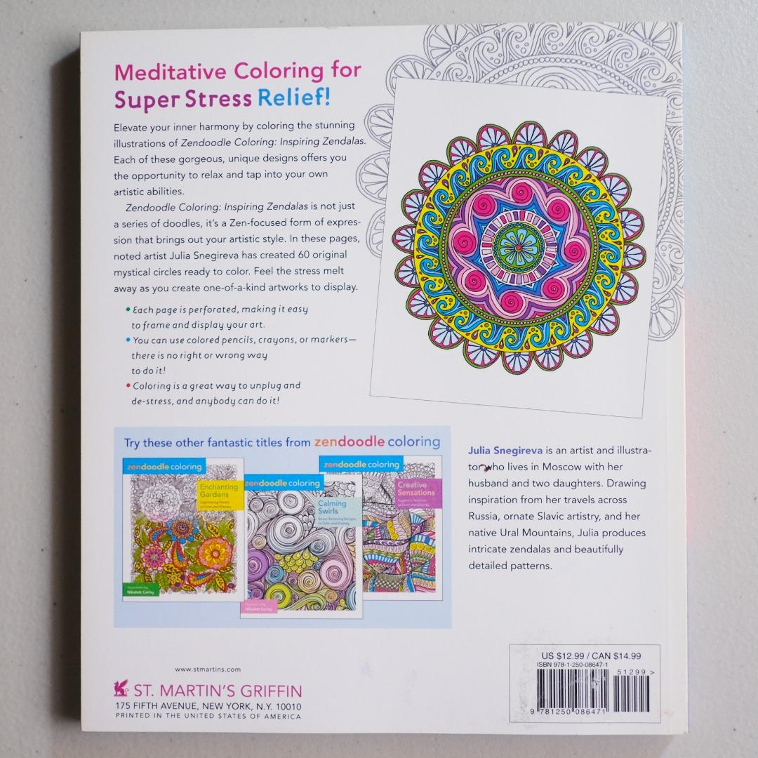 Zen Doodle Coloring Inspiring Zendalas, Hobbies & Toys, Books ...