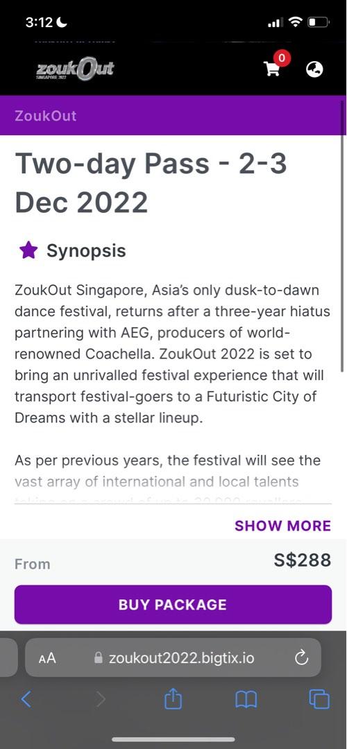 ZoukOut 2022, Tickets & Vouchers, Event Tickets on Carousell