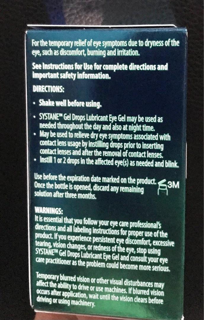 10mL Systane Gel Drops Lubricant Eye Gel Intensive Dry Eye Relief ...
