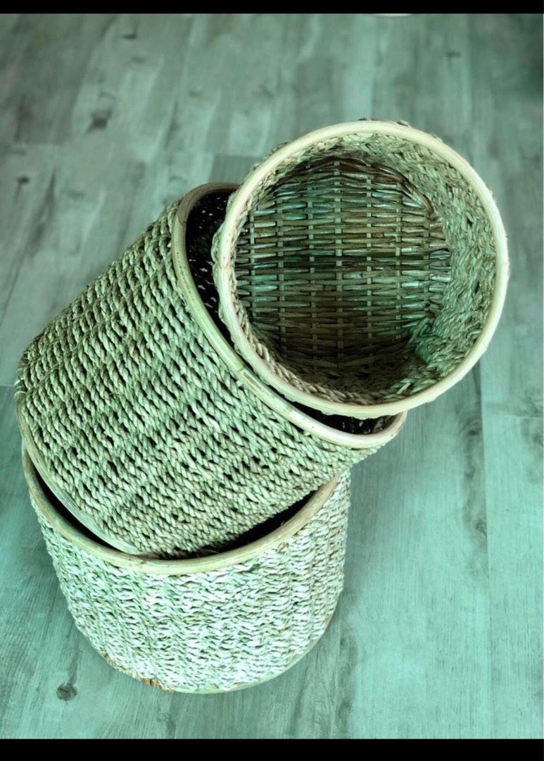 3-pc Native Planters Wicker Organizer Laundry Storage Round Baskets ...