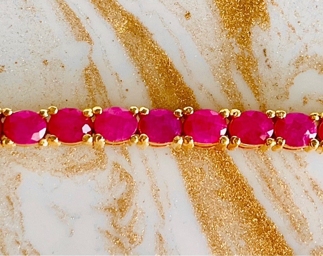 64 Certified Ruby Tennis Bracelet Womens Fashion Jewelry