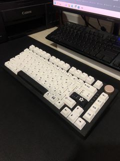 75% custom mechanical keyboard (WOB full white keycaps), Computers & Tech, Parts & Accessories ...