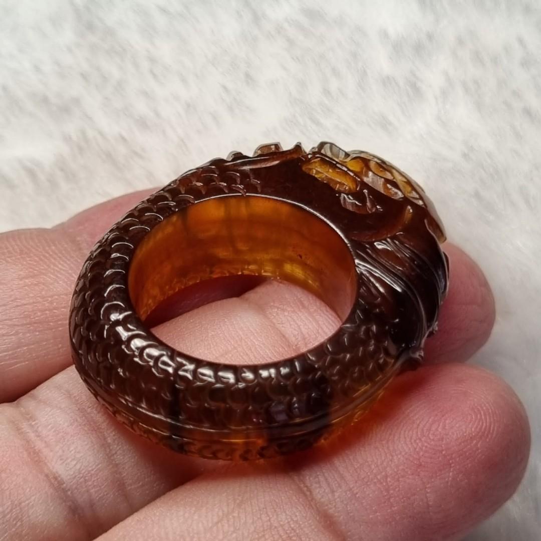Amber Dragon Ring, Women's Fashion, Jewelry & Organisers, Rings on ...