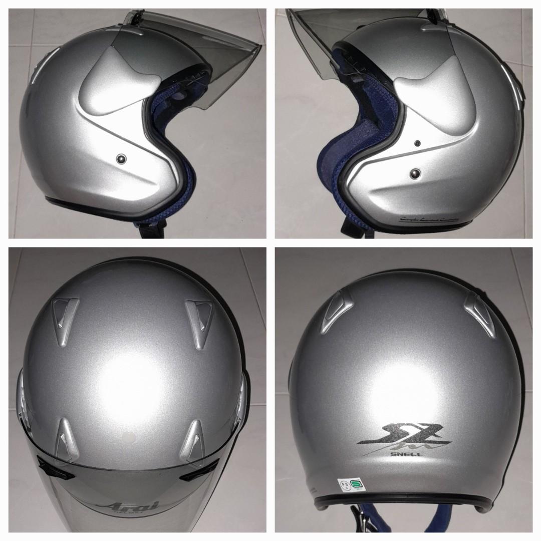 Arai SzM Silver 55-56cm Small, Motorcycles, Motorcycle Apparel on Carousell