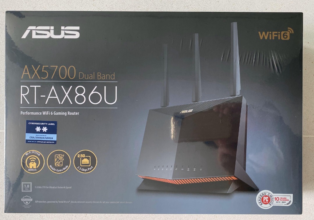 Asus Dual Band AX5700 RT-AX86U WiFi 6 Gaming Router | Singtel Twin Band ...