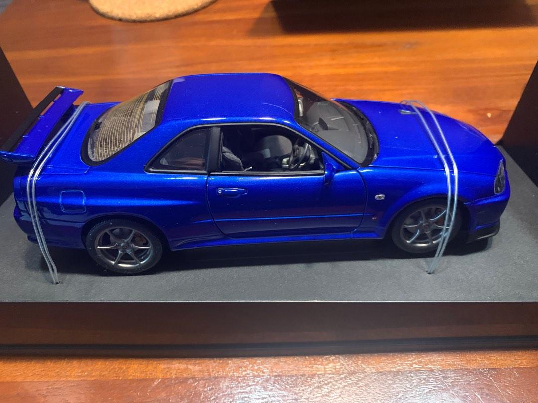 Autoart Nissan GTR R34 VSpec-II Bayside Blue, Hobbies & Toys, Toys ...