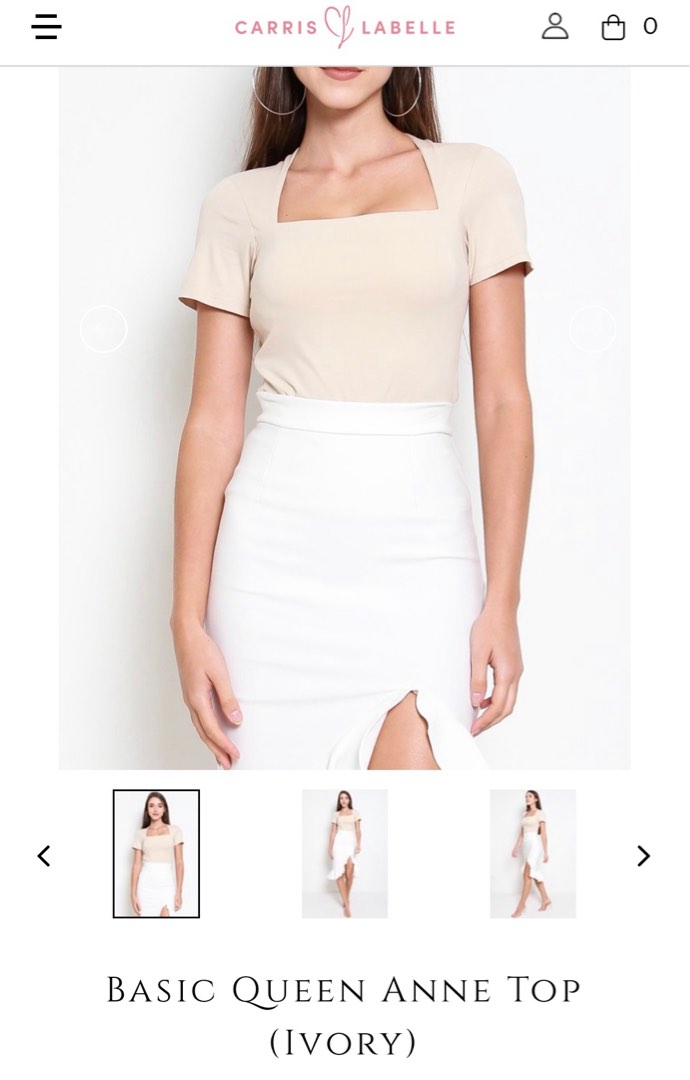 Carrislabelle | Basic Queen Anne Top (Ivory), Women's Fashion, Tops, Blouses on Carousell